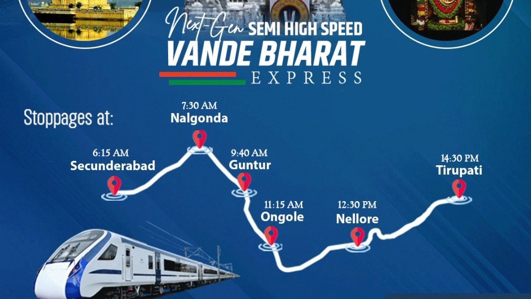 Secunderabad Tirupati Vande Bharat Route, Fare and Booking